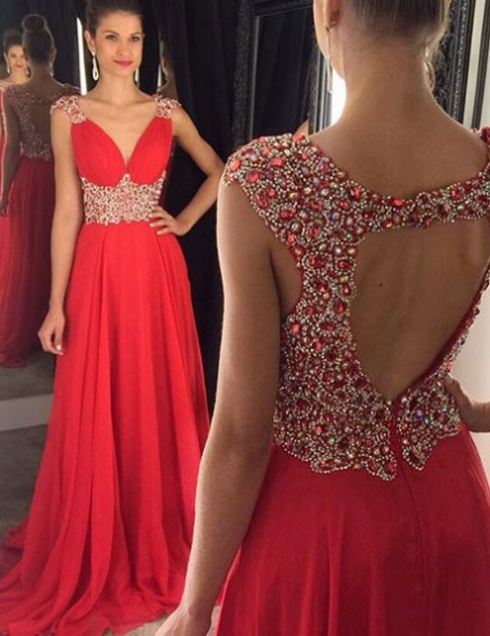 Long 2017 Party Dress Custom Made Sleeveless Straps Floor-length A-line ...